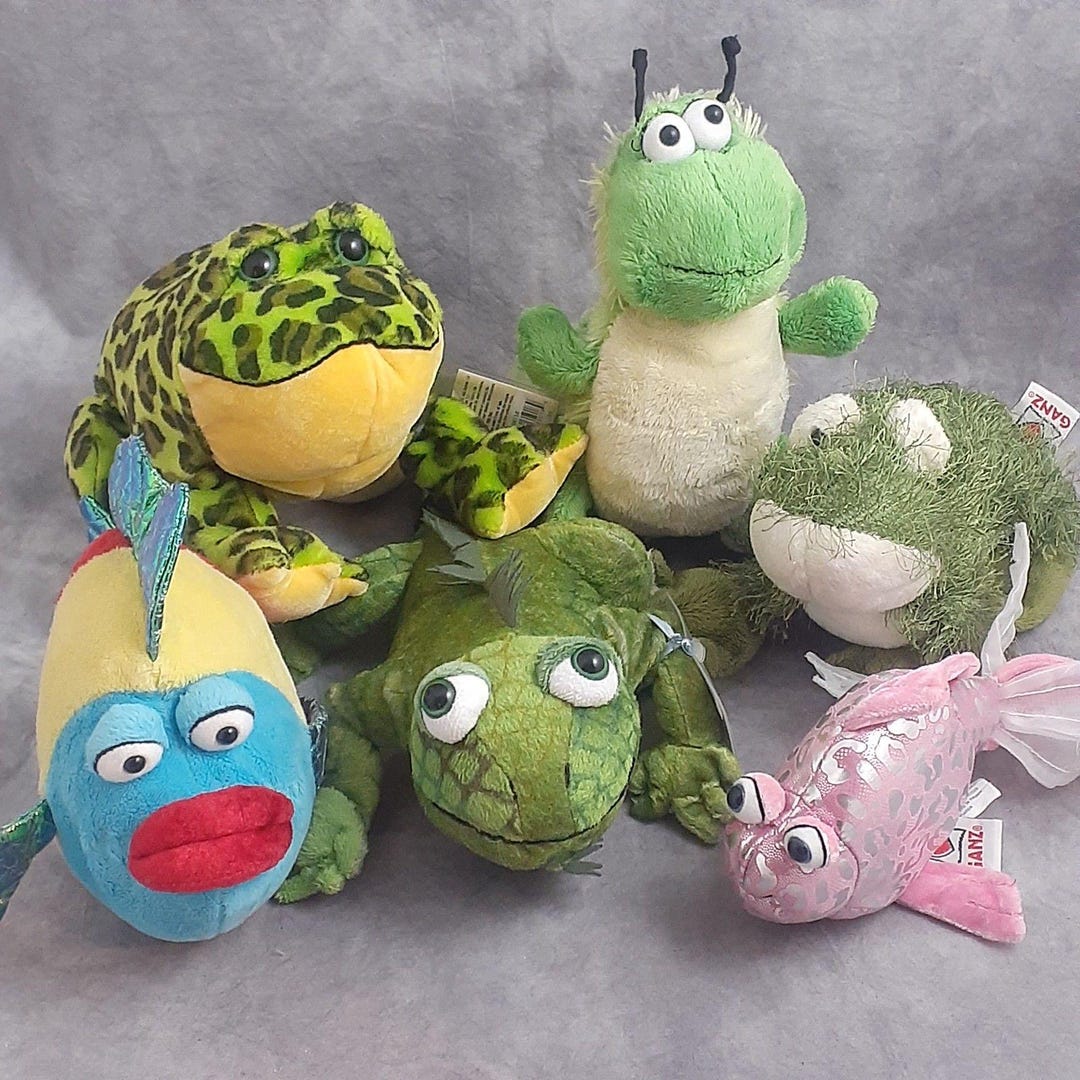 Webkinz Ganz Reptile & Water Animals Plush - Bullfrog, Caterpillar ...