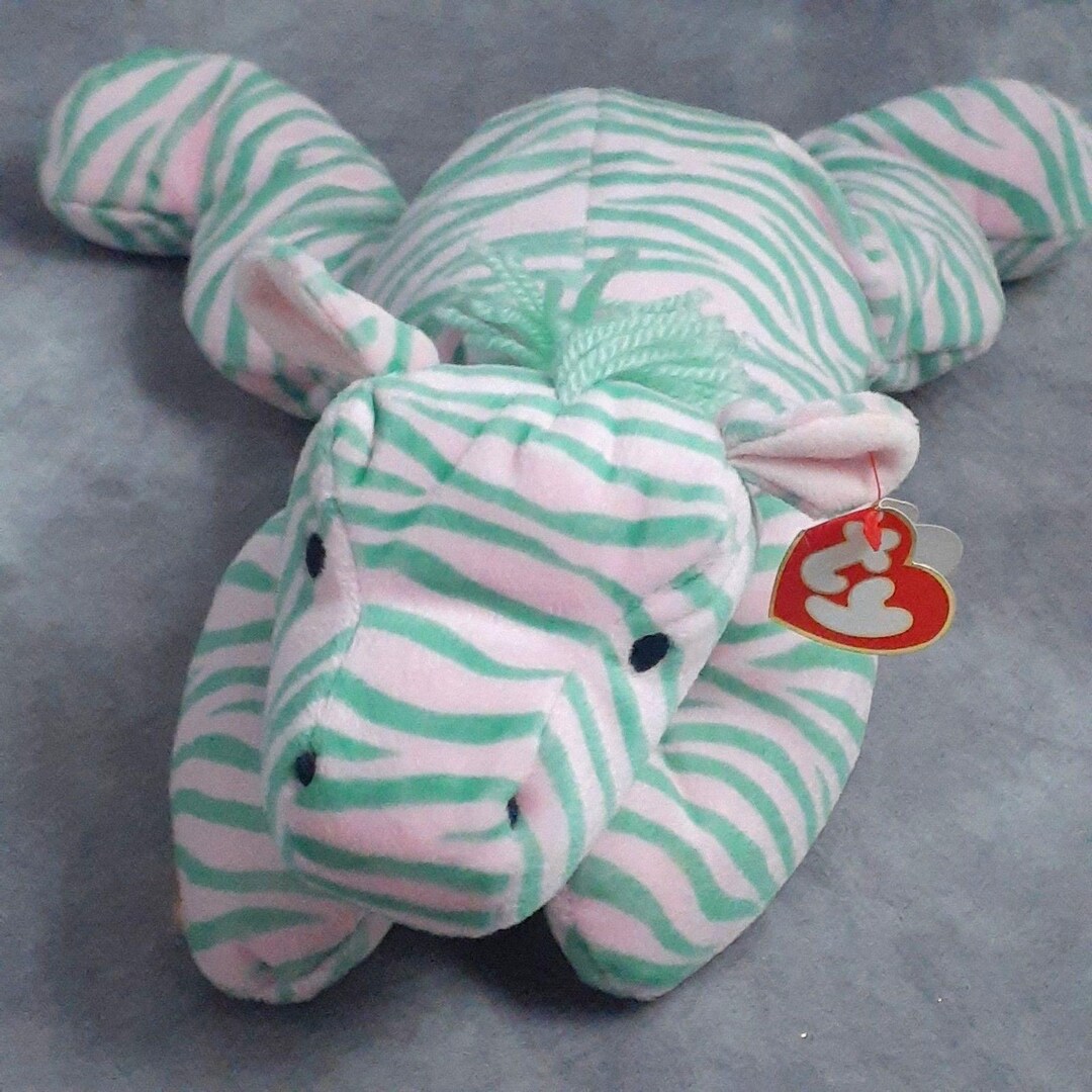 TY Pillow Pals Collection ZULU the Pink/green Zebra - 14" Introduced in ...