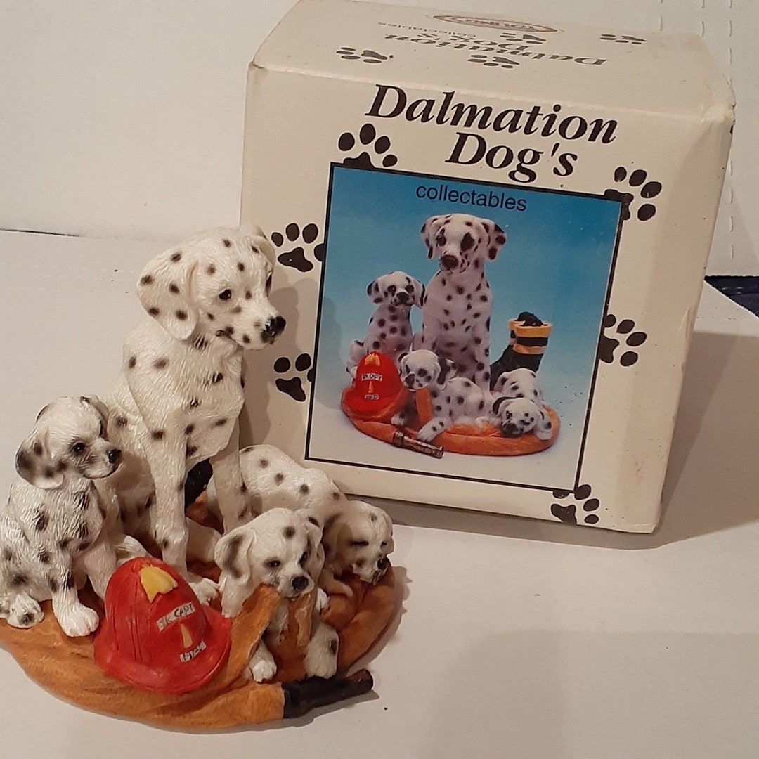 Dalmation Dogs Fireman Collectibles - Figurine With Fire Hat, Boots ...