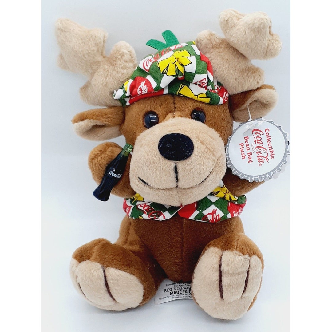 Coca Cola Plush "reindeer Coke Vest Beanie" Bean Bag- Style 0168 New W ...