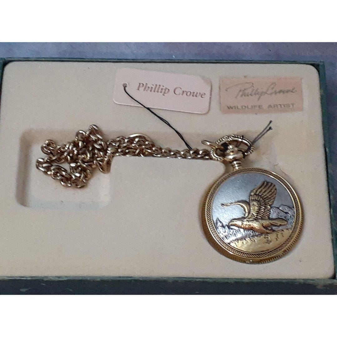 Phillip Crowe Majestic Eagle Pocket Watch Vintage in Original Box - Etsy
