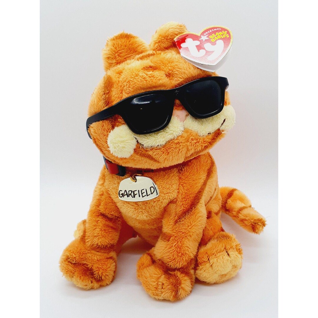 TY Garfield Cool Cat With Sunglasses Beanie Baby - 7" Tall NEW With ...