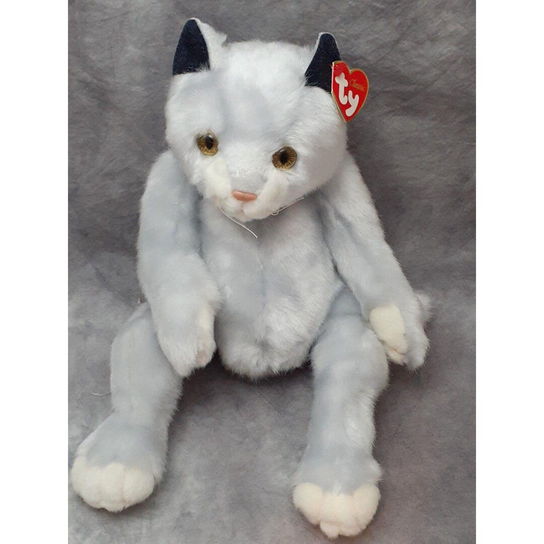 TY Classic Collection PEARL the Lt Gray Kitty Cat - (13 Inches ...