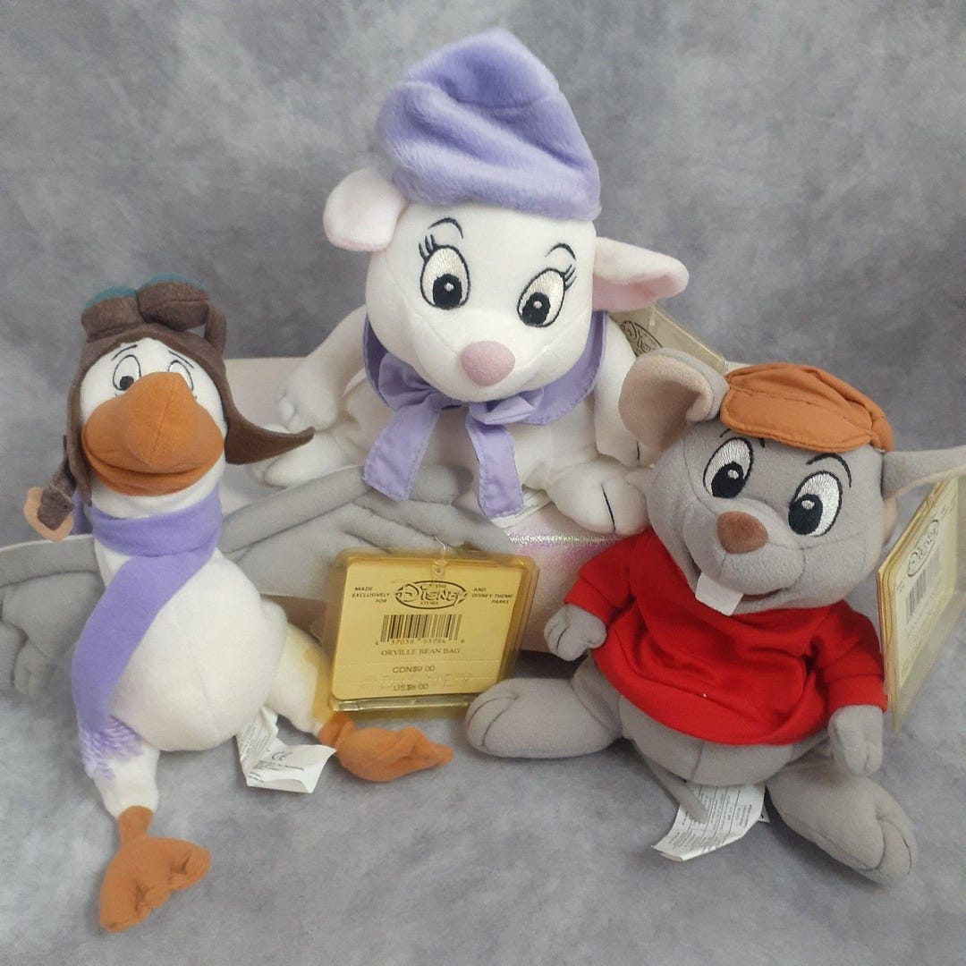 The Rescuers Characters Disney Beanbags - Bernard, Miss Biana and ...
