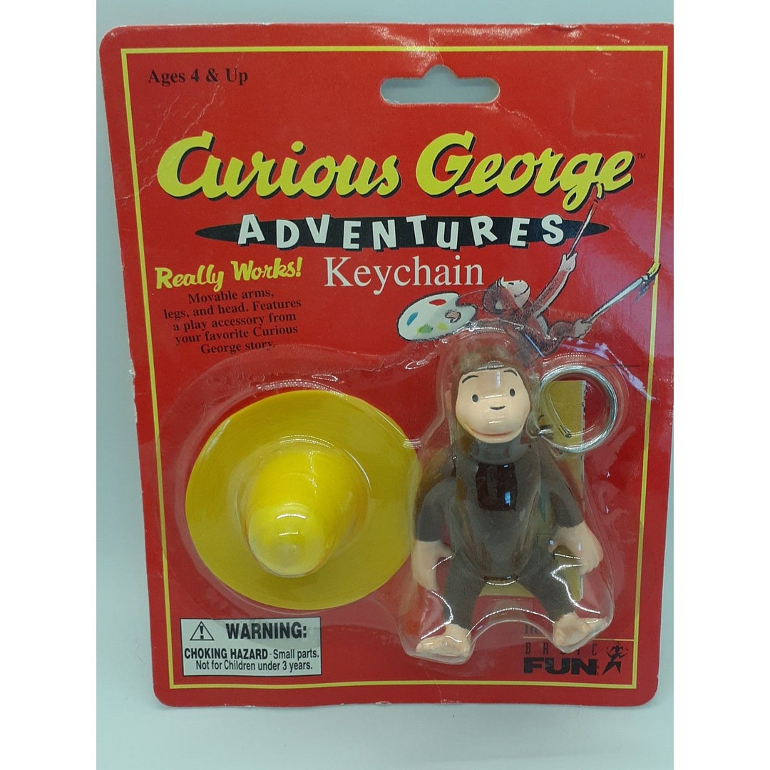Curious George Monkey Adventures With Big Yellow Hat Keychain - NEW ...