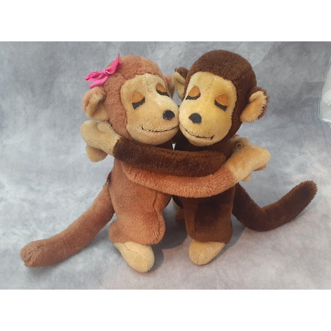 Dakin "monkey Around" Kissing Hugging Boy Girl Monkey Plush Set ...