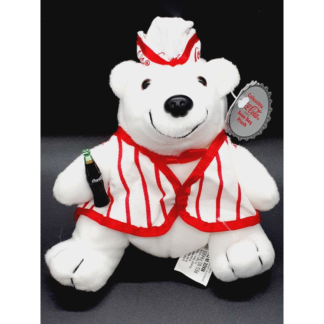 Coca Cola Plush "polar Bear Soda Fountain Outfit" Bean Bag - Style 0171 ...