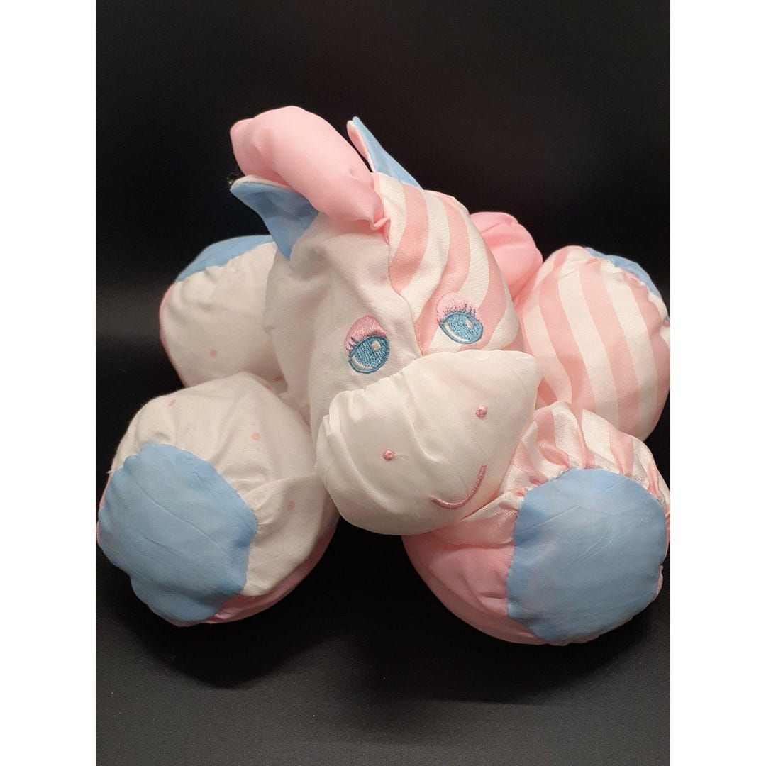 1991 Fisher Price Puffalump Zebra Pony Pink & Blue Stars and Stripes ...