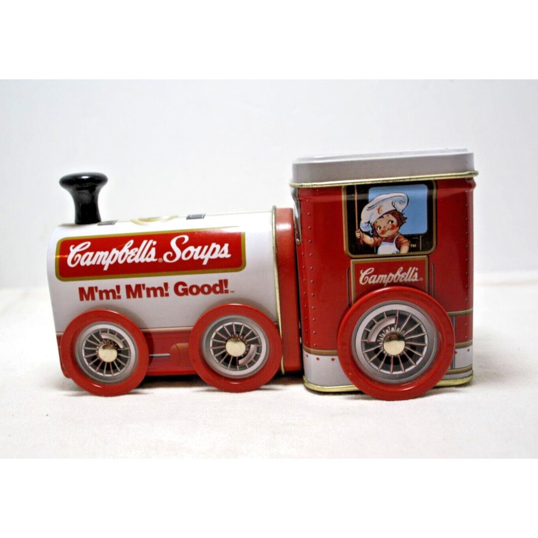 Campbell's Soup Tin Train With Moveable Wheels - Vintage 1997 - Mm Mm ...