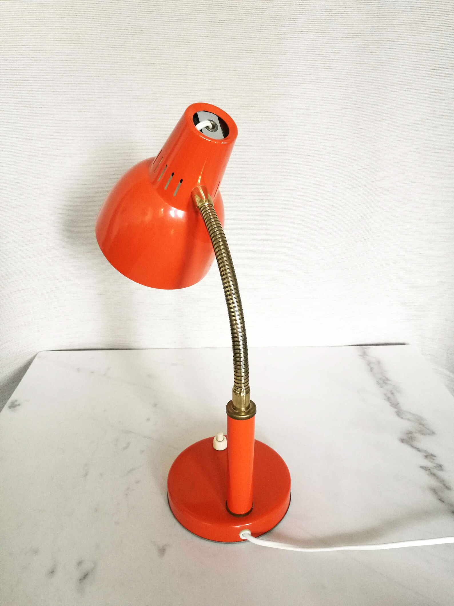 60s/70s Vintage Red Desk Lamp, Hemi-3b, Mid Century Scandinavian Design ...