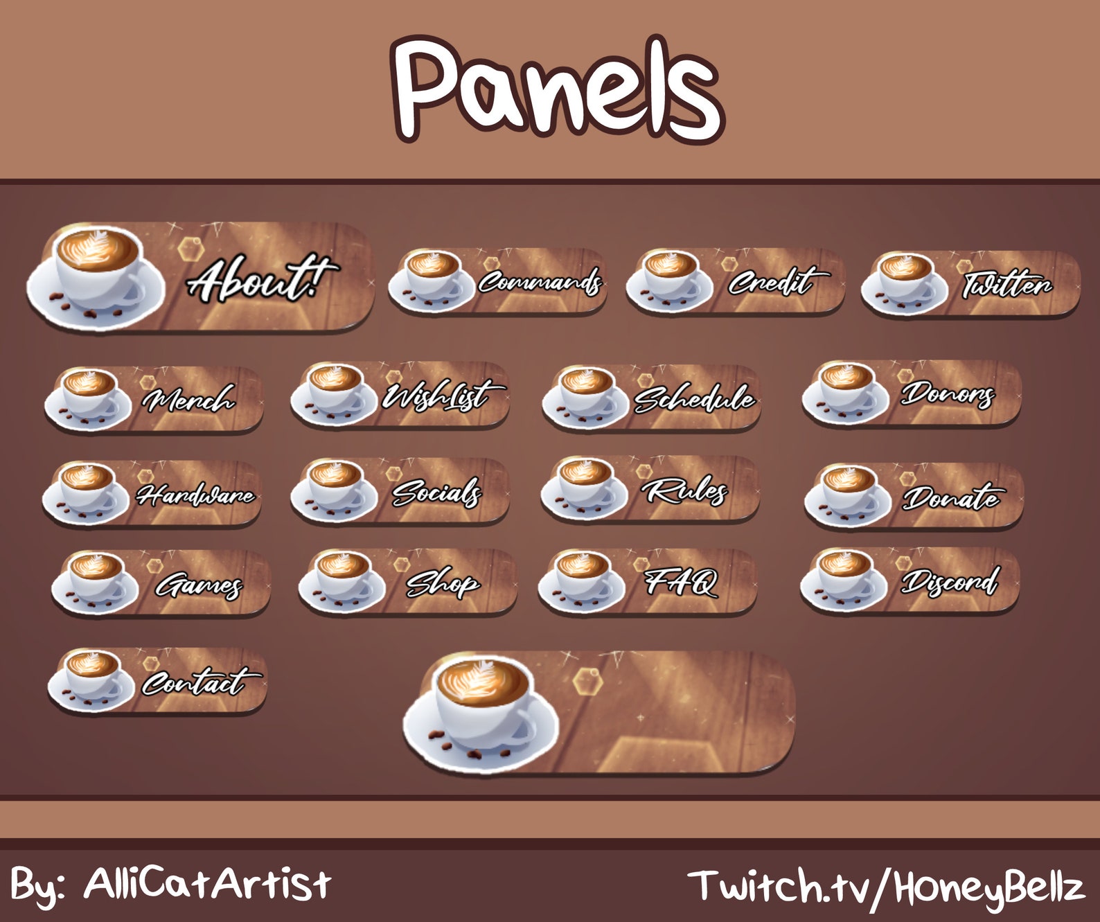 Animated Coffee Twitch Overlay and Panels Stream Starting - Etsy