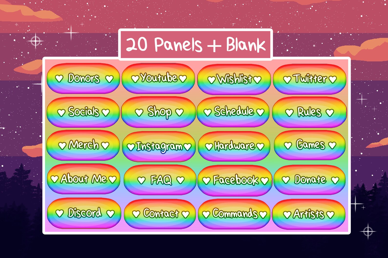 Rainbow Simple Twitch stream overlay package | Etsy