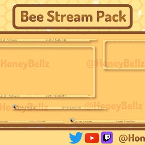 Animated Bee Twitch Package | Yellow | Panels | Overlay | - Etsy