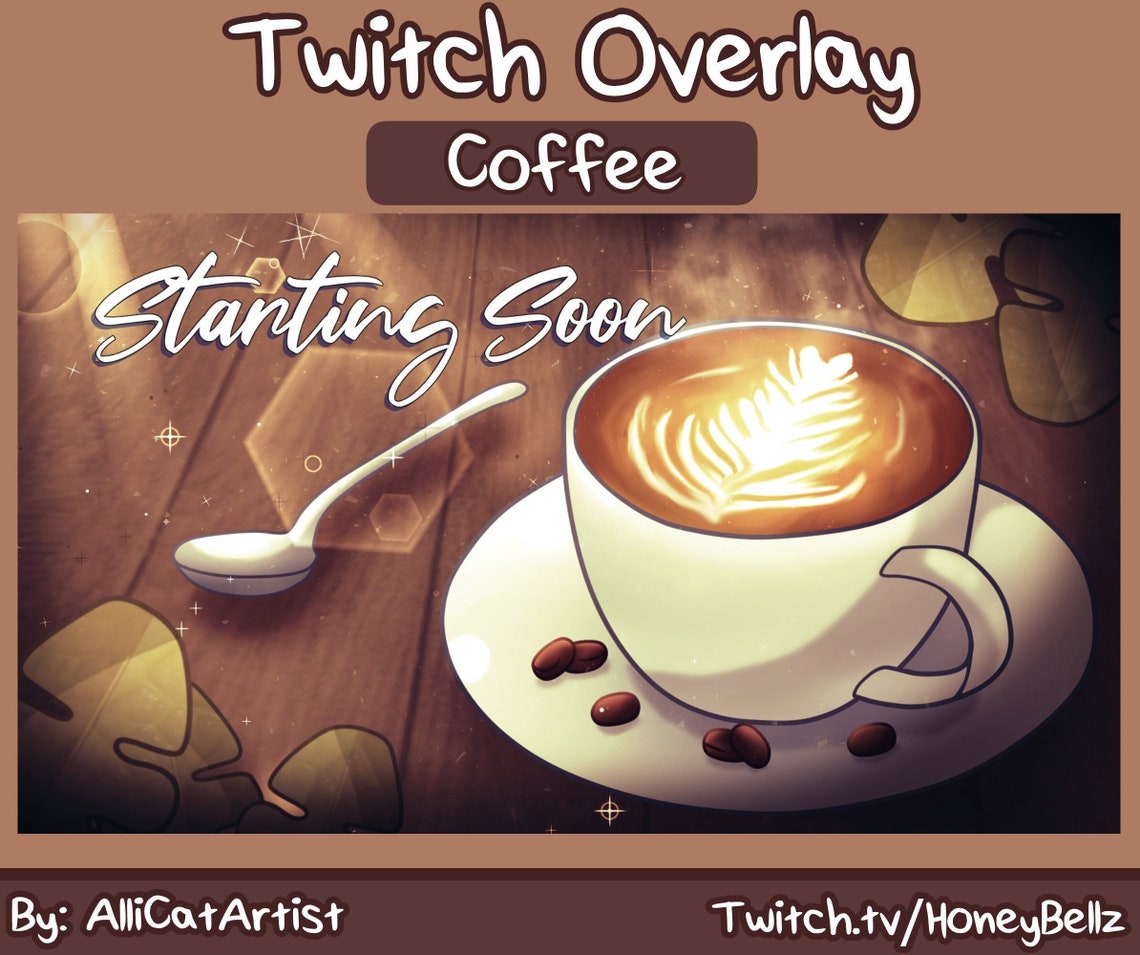 Animated Coffee Twitch Overlay and Panels Stream Starting - Etsy