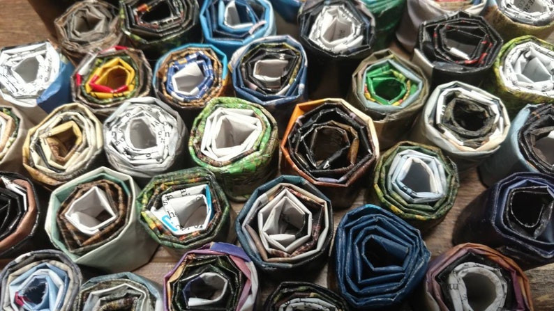 Recycled Magazine Chunky Beads Magazine Paper Beads Circle | Etsy