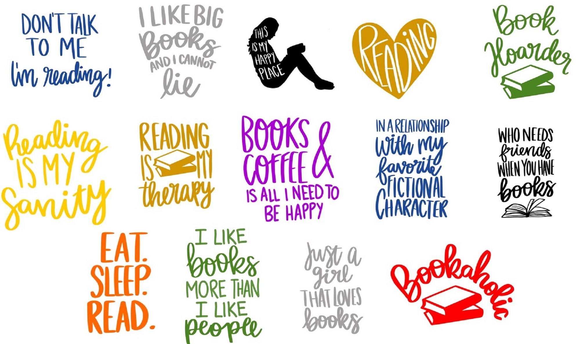 Book Lovers Stickers / Fun reading Decals / Funny Readers gift | Etsy