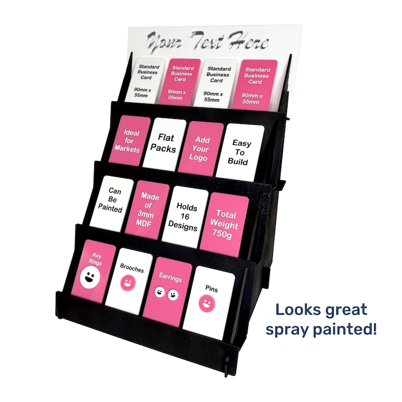 4 Tier Display Stand Business Card Jewellery Stickers Flatpack *digital ...