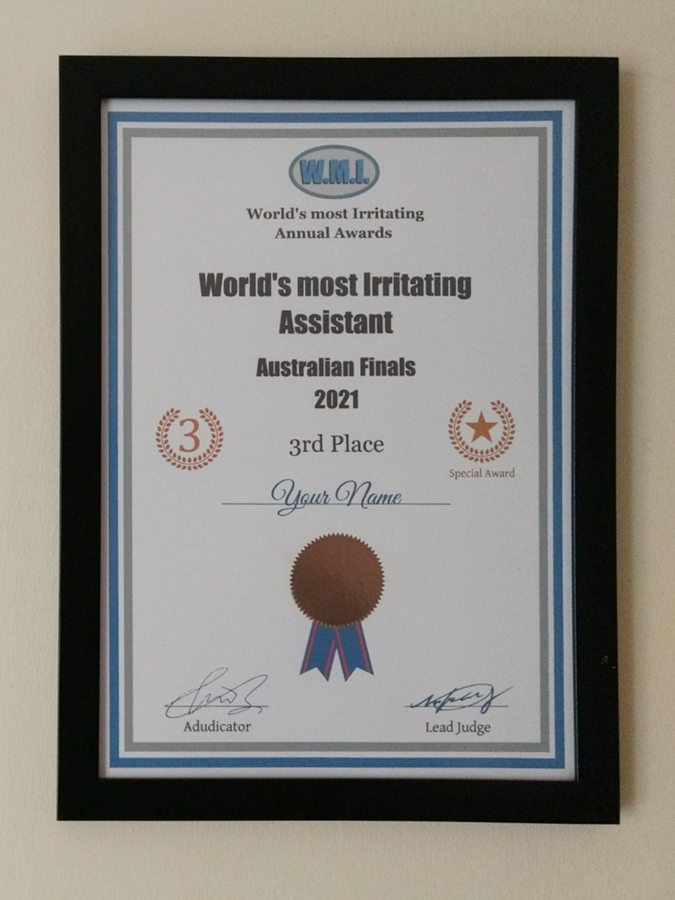 World's Most Irritating Personalized Award Certificate - Etsy