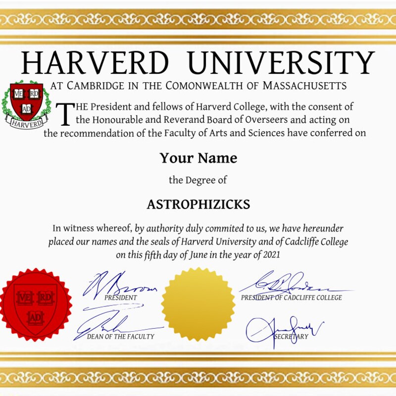 University Phd Degree Template Etsy