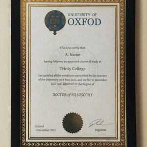 Novelty 'OXFOD' University Degree Certificate - Etsy