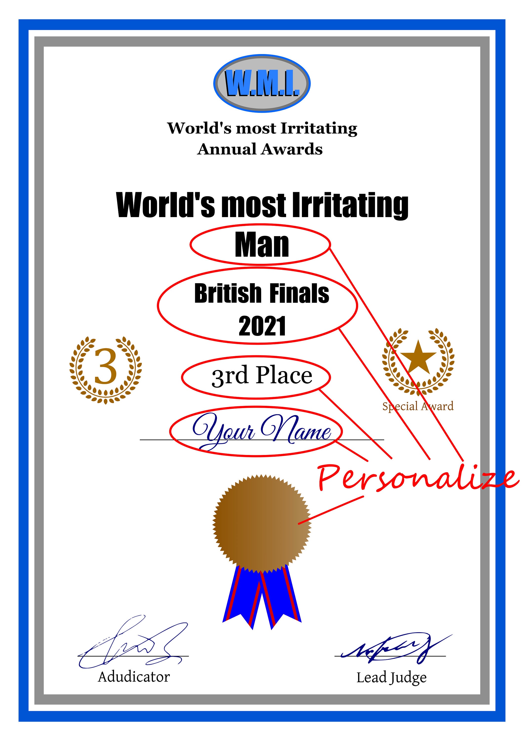 World's Most Irritating Personalized Award Certificate - Etsy
