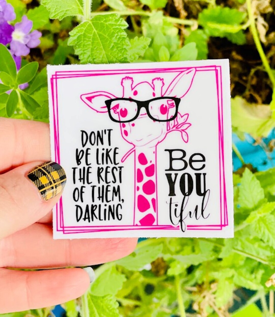 Positivity Sticker | Giraffe Gift| Sticker for Laptop | Giraffe Sticker ...