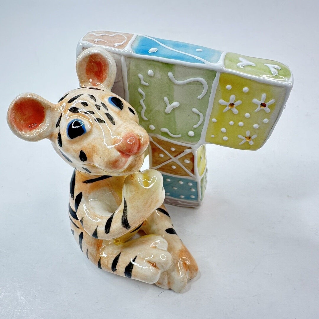 Vtg KOKO Originals “T” Tiger Alphabet Porcelain Figurine Nursery # ...