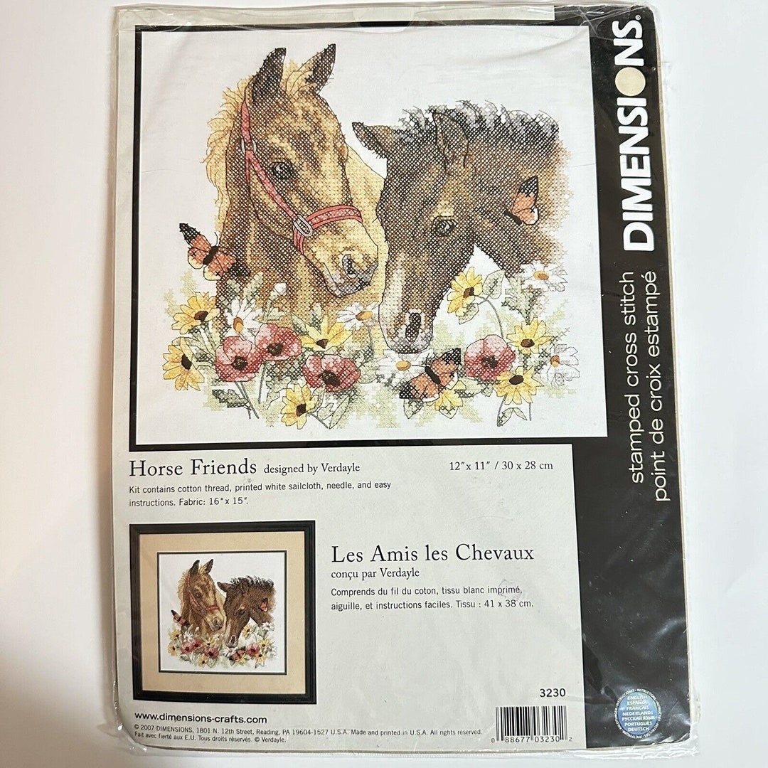 Dimensions Horse Friends Mare Floral Butterflies Counted Cross Stitch ...