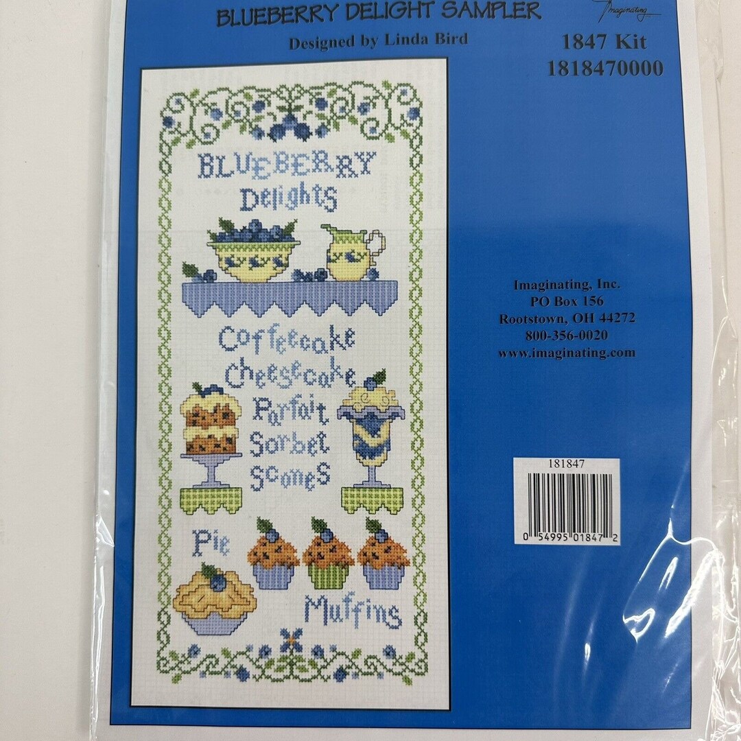 Imaginative Inc Cross Stitch Kit Blueberry Delight Sampler #1847 Linda ...