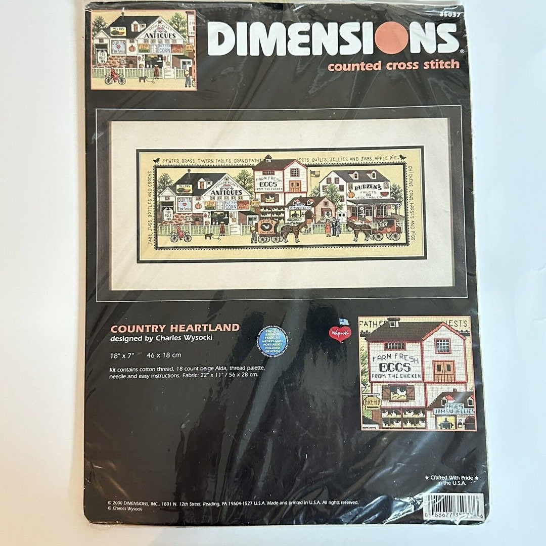 Vtg 2000 Dimensions Country Heartland Antiques Eggs Counted Cross ...