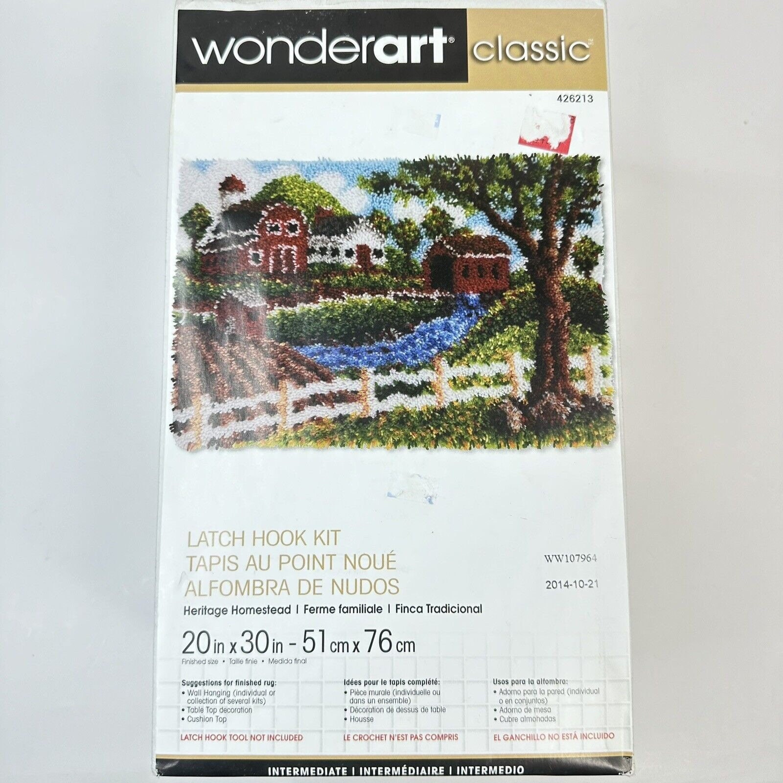Wonderart Latch Hook Kit Classic Heritage Homestead Barn House Trees ...
