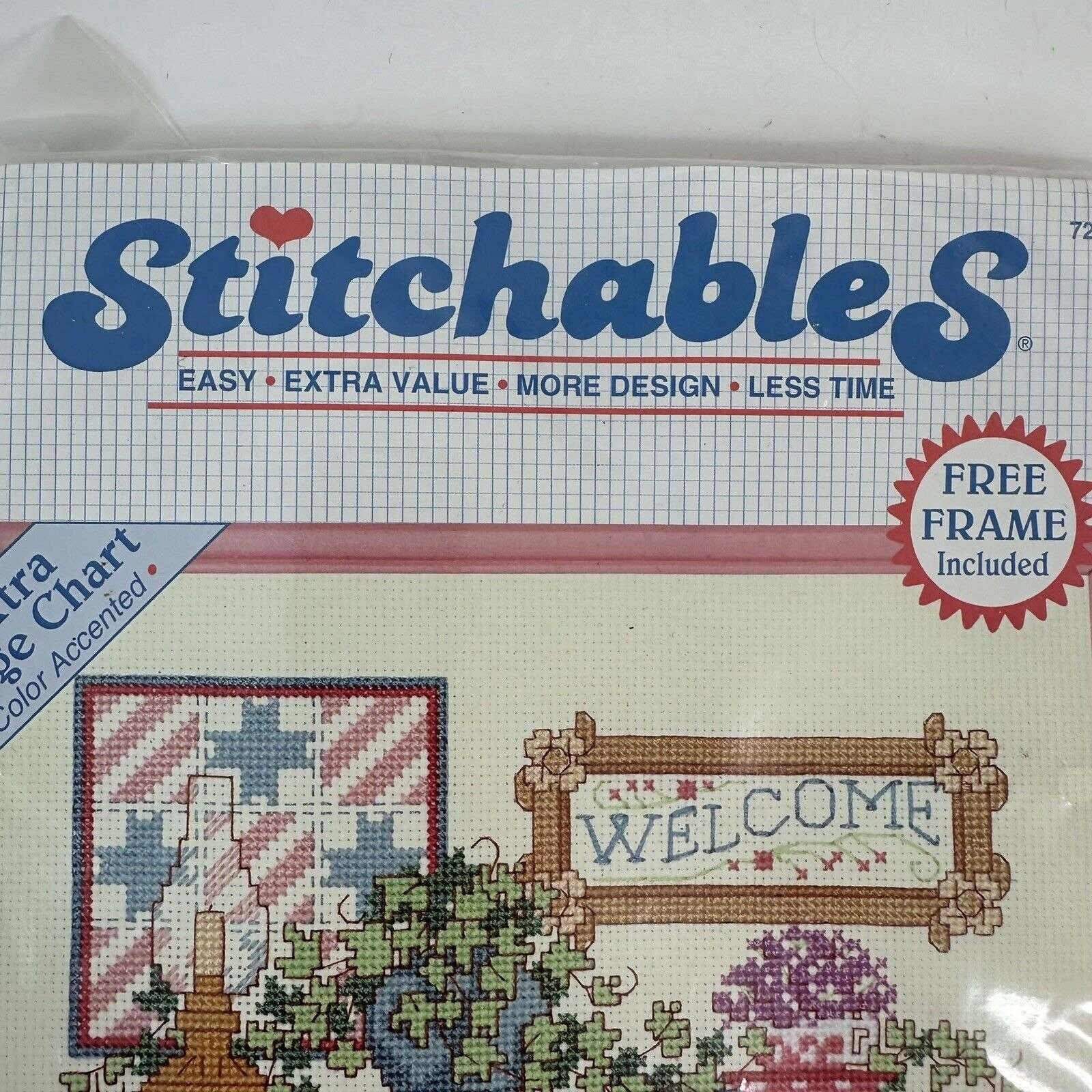 Vtg Dimensions Stitchables Counted Cross Stich Kit Still Life Welcome With Frame - Etsy