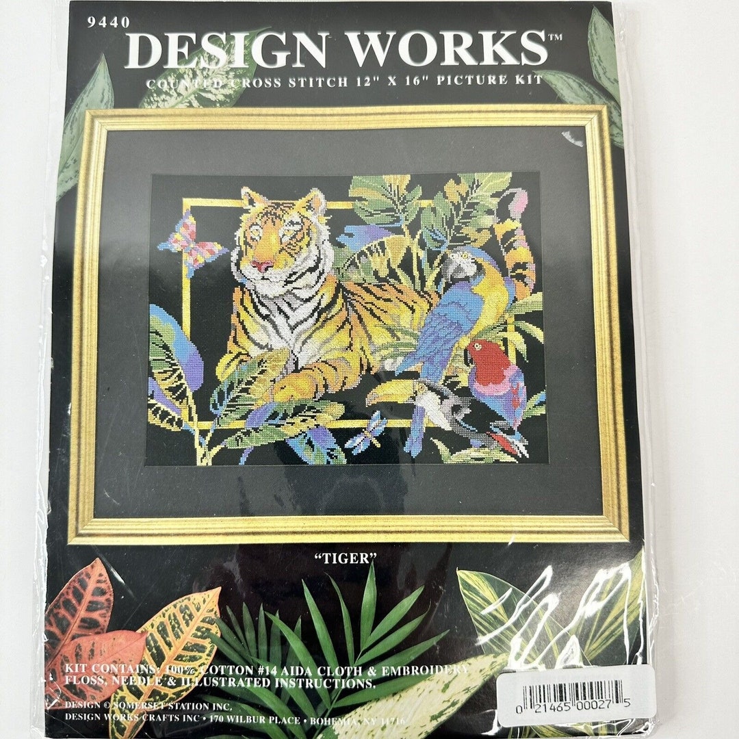 Design Works Crafts Counted Cross Stitch Kit Tiger Magjestic Vibrant ...