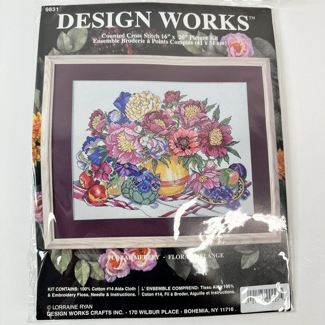 Design Works Crafts Counted Cross Stitch Kit Floral Medley Bouquet ...