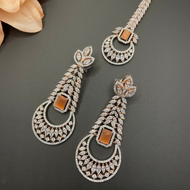 Small Jhumka and Tikka Set - Etsy