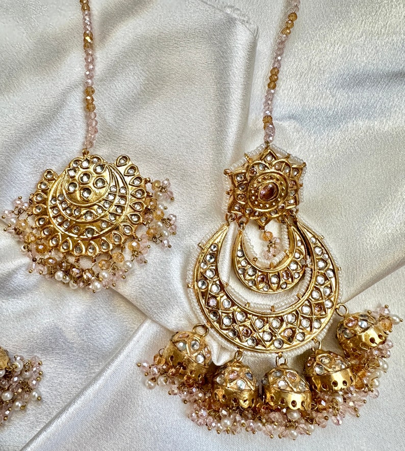 Gold Chandbali/indian Jhumka Earrings/pakistani Multani Earrings ...