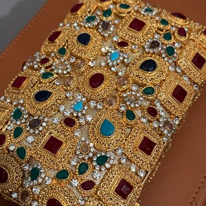 Gold Plated Gemstone Clutch: Pakistani Wedding Party Purse - Etsy