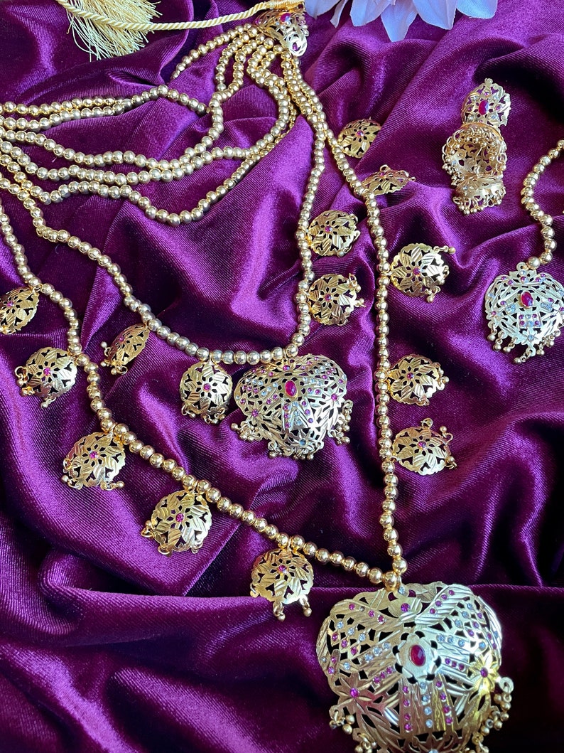 Handmade Gold Finish Layered Mala: Indian Bridal Necklace - Etsy