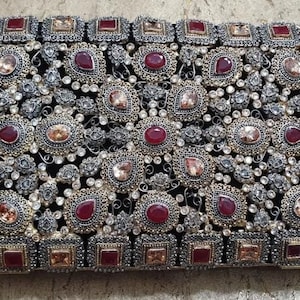 Gold Plated Gemstone Clutch: Pakistani Wedding Party Purse - Etsy
