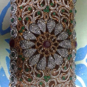 Gold Plated Gemstone Clutch: Pakistani Wedding Party Purse - Etsy