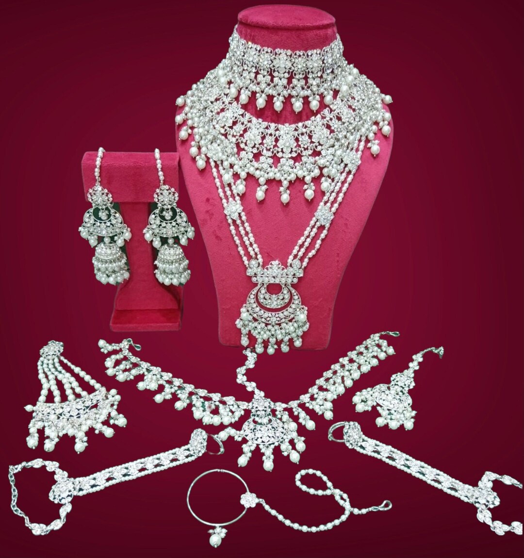 Kundan Polki Bridal Jewelry Set: Indian Wedding Necklace, Earrings ...