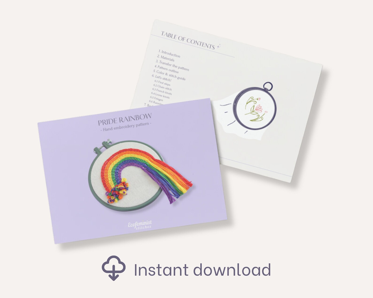 Pride Embroidery Design, Rainbow Embroidery Pattern PDF, Easy ...