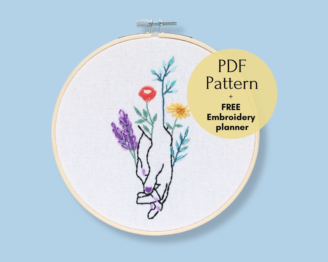 Floral Embroidery Pattern PDF, Love Embroidery, Hand Embroidery Design ...