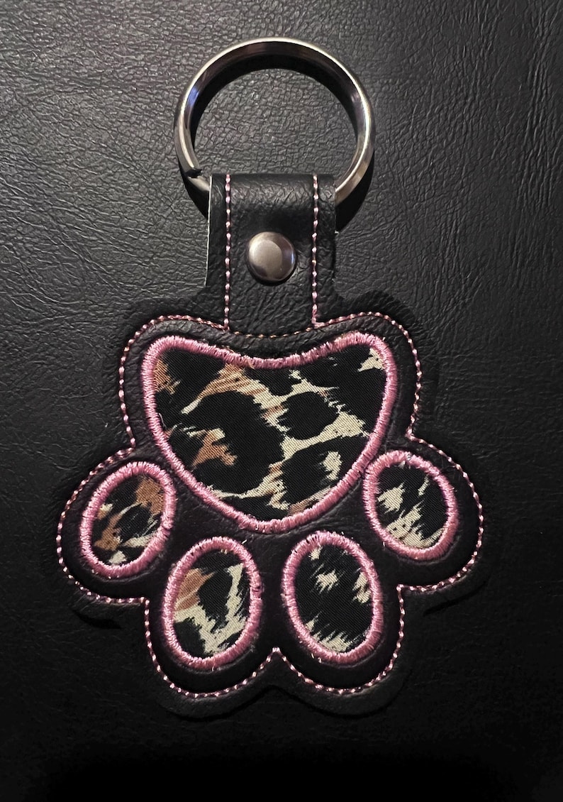 Keychain - Paw Print- Leopard - Etsy