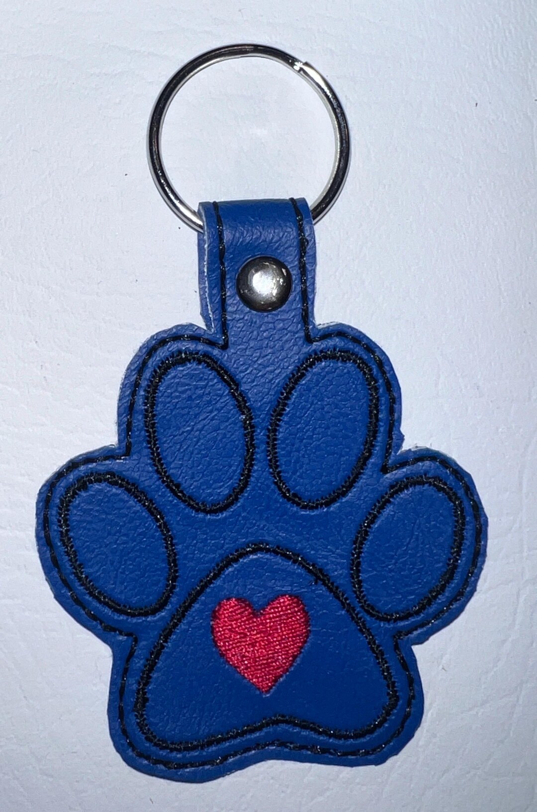 Keychain - Blue Dog Paw W/heart - Perfect Stocking Stuffer! - Etsy