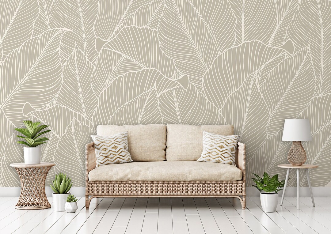 Tropical Palm Leaves Wallpaper Mural (peel and Stick or Vinyl) - Etsy