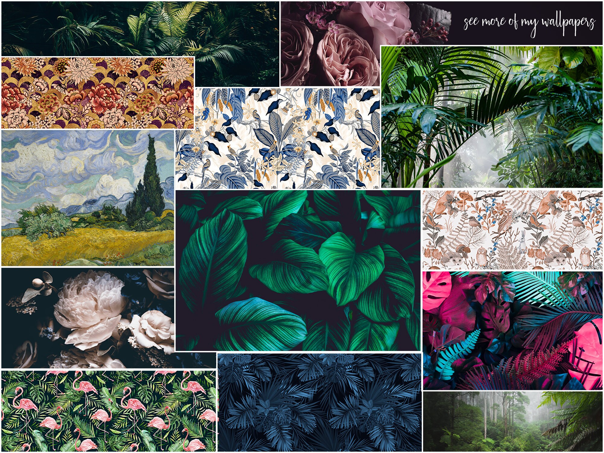 Magical Forest Wallpaper With Trees Forest Landscape Green - Etsy UK