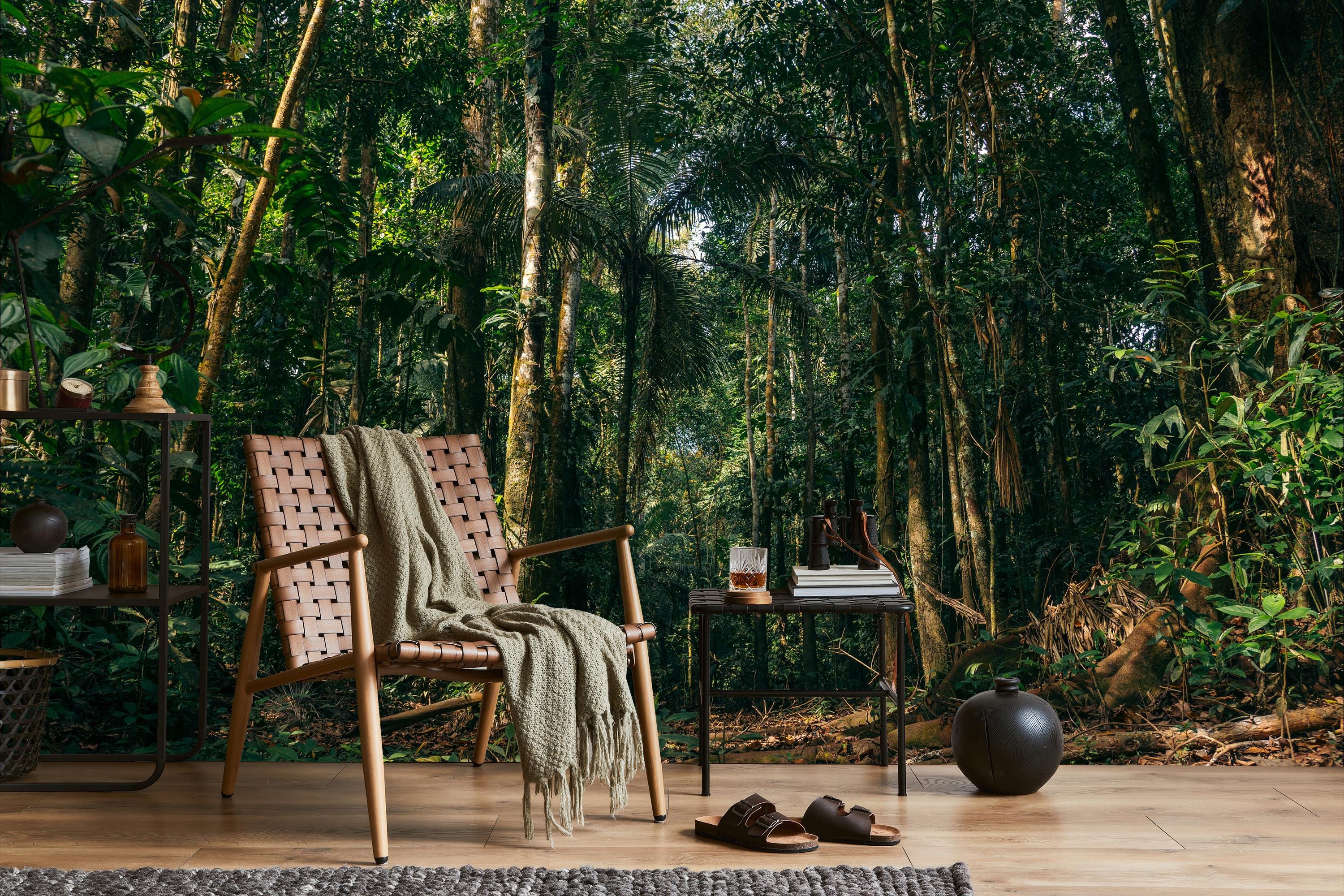 Tropical Forest Wall Mural, Lush Trees Removable Wallpaper (peel and ...