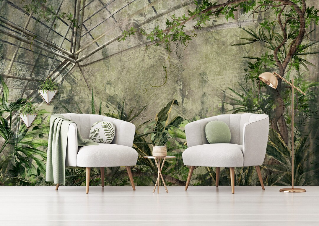 Tropical Botanical Garden Wallpaper, Self-adhesive Wall Decor (peel and ...