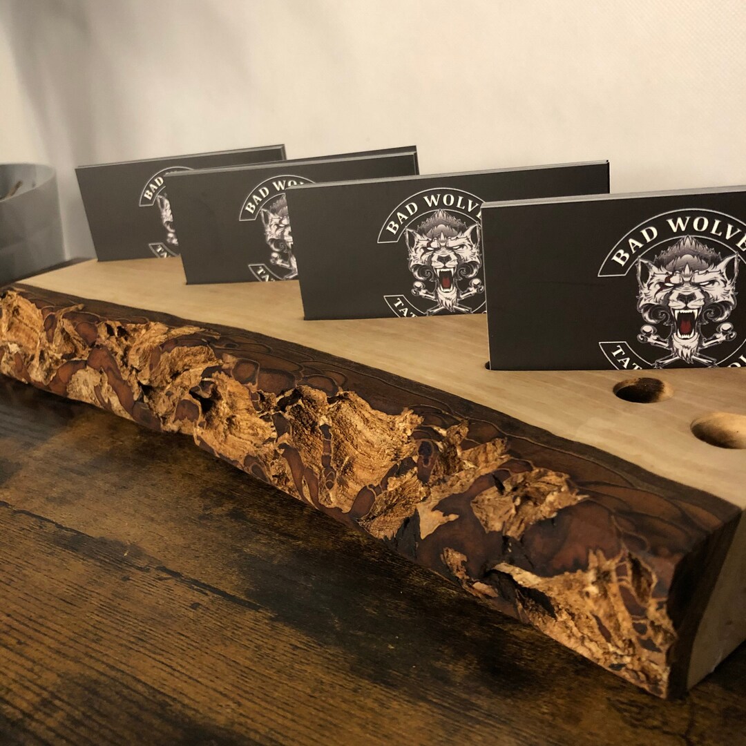 Live Edge Walnut Business Card Holder, Office Deskop Storage, Unique - Etsy